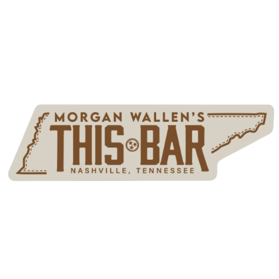 Morgan Wallen TN State Sticker Tan/Brown – Morgan Wallen's This Bar