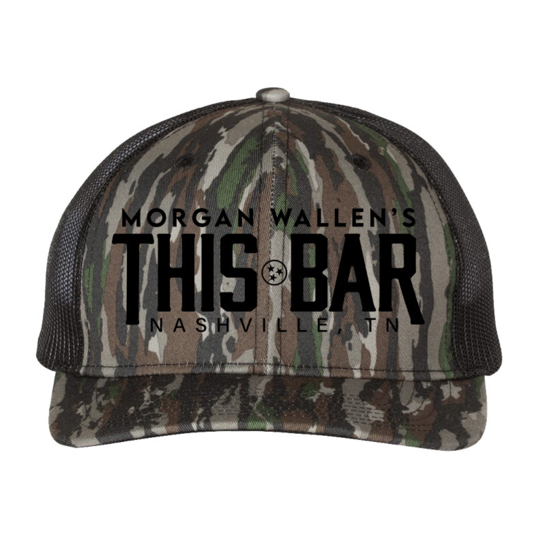 Morgan Wallen This Bar Camo Hat w/ Black – Morgan Wallen's This Bar