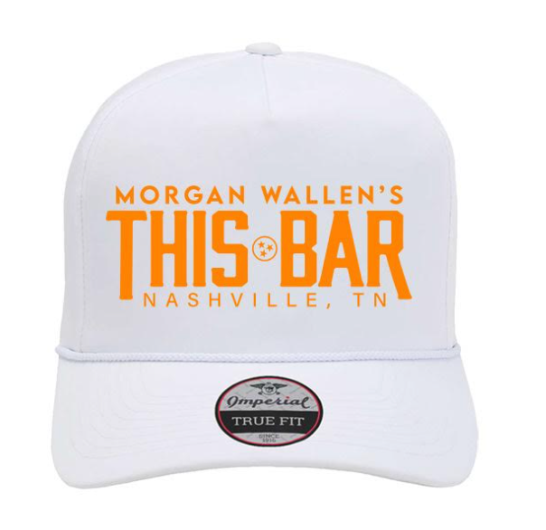 Morgan Wallen White Imperial Hat w/ Orange – Morgan Wallen's This Bar