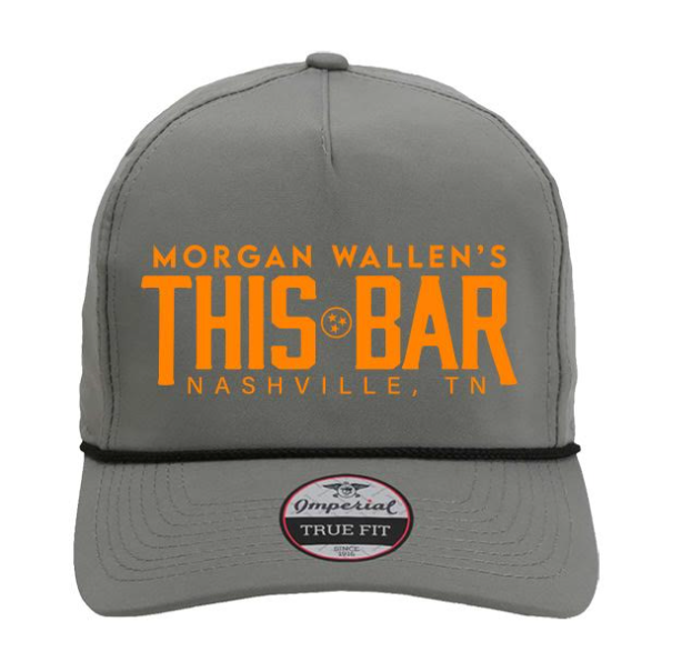 Morgan Wallen Grey Imperial Hat w/ Orange – Morgan Wallen's This Bar