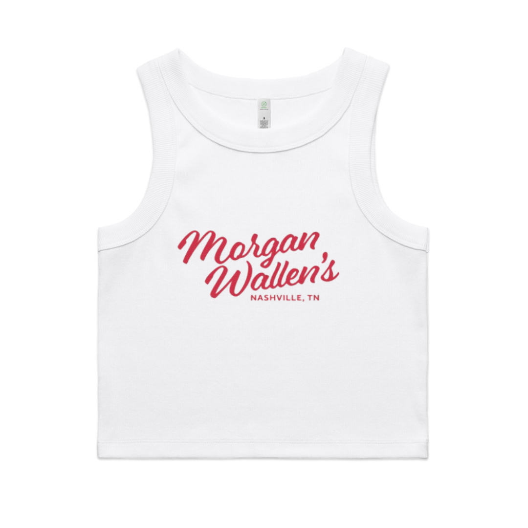 Morgan Wallen White Cursive Tank – Morgan Wallen's This Bar
